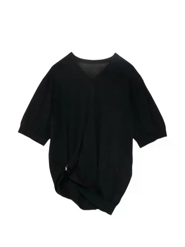 JNBY V-neck Cotton Pullover - Black