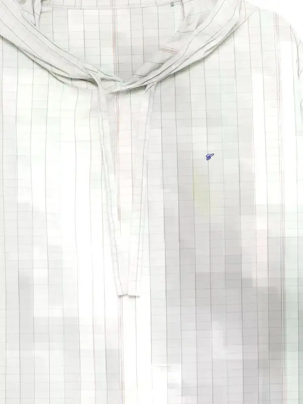 CROQUIS Check Hooded Shirt With Drawstring