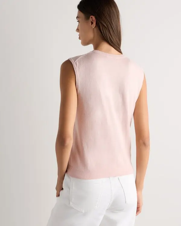 Quince Lightweight Cotton Cashmere Sweater Tank Top - Sugar Stone