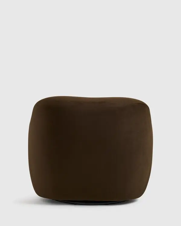 Quince Performance Velvet Curved Arm Swivel Chair