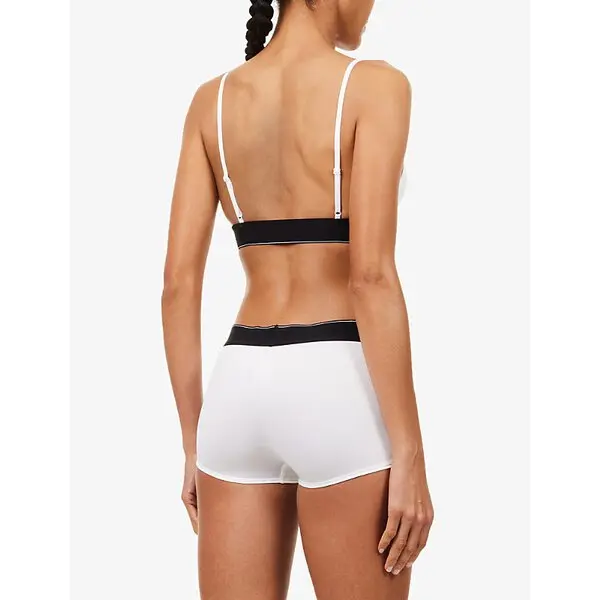 Calvin Klein Graphic Monogram Microfibre Stretch Bralette - White