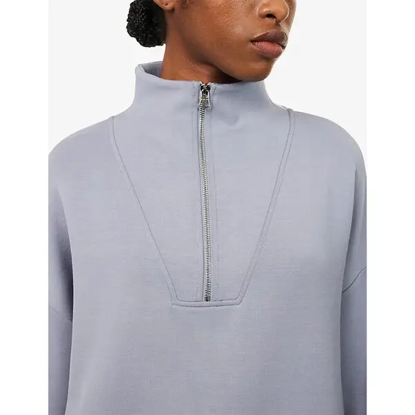 Varley Hawley Half-zip Stretch-woven Sweatshirt - Wind Blue