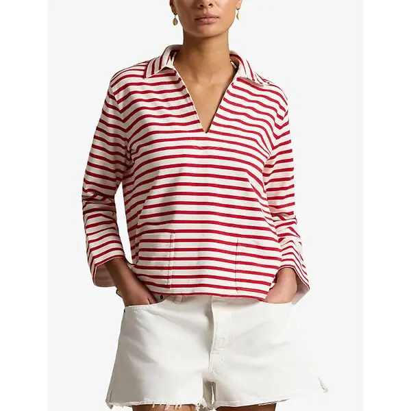 Polo Ralph Lauren Striped Open-collar Cotton Long-sleeve Shirt