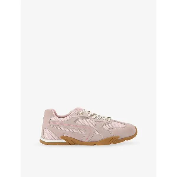 Kurt Geiger Leather Suede And Mesh Trainers - Pink