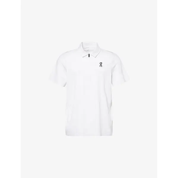 On Court Logo-print Stretch-jersey Polo Shirt - White