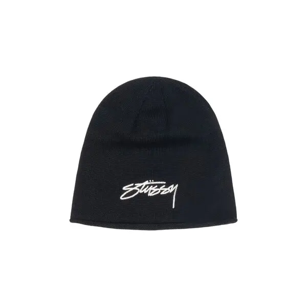 StÜssy Skullcap Chain Stitch Rolled Edge - Black