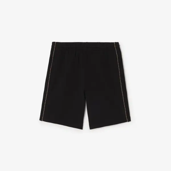 Burberry Check Piping Cotton Shorts - Black