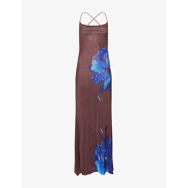 GRACEJACOB Sapphire Mesh Maxi Dress