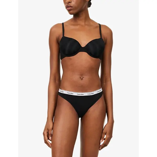 Calvin Klein Icon Logo Pack Of Three Stretch-cotton Thongs - Blk/wht/animal