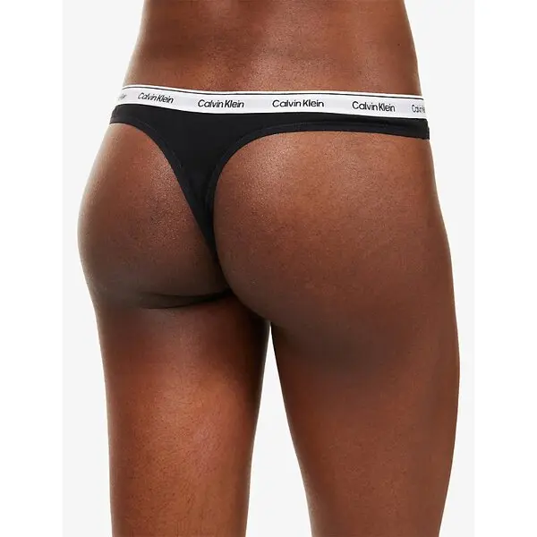 Calvin Klein Icon Logo Pack Of Three Stretch-cotton Thongs - Blk/wht/animal