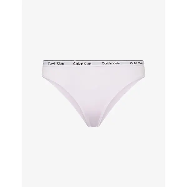 Calvin Klein Icon Logo Cotton-jersey Thong - Lilac