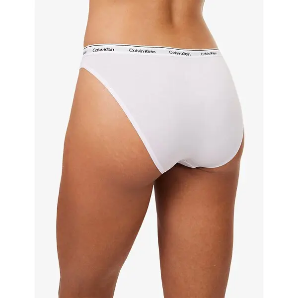 Calvin Klein Icon Logo Cotton-jersey Thong - Lilac