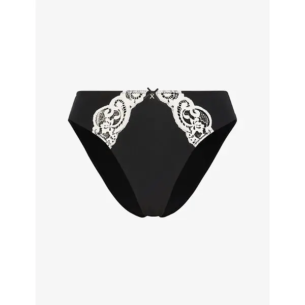 SAVAGE X FENTY Swirly Girly Cheeky Woven Briefs Xxl - Black Caviar/white Tea