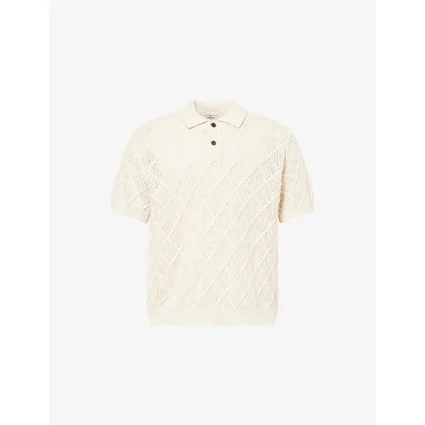Obey Eryk Short-sleeve Knitted Polo Top - Birch