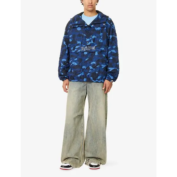 A BATHING APE Camouflage Print Hooded Shell Jacket