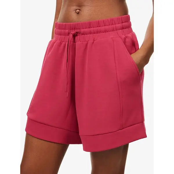 Varley Atrium High-rise Woven Shorts - Rich Raspberry