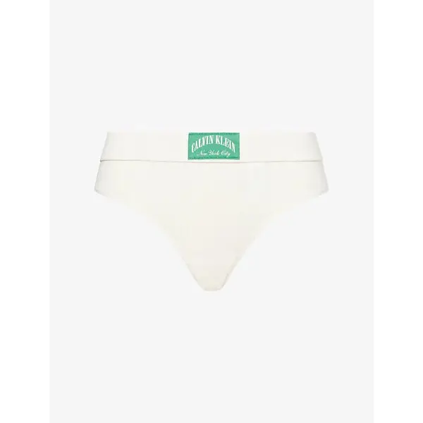Calvin Klein Heritage Classic Stretch-cotton Thong - Tofu