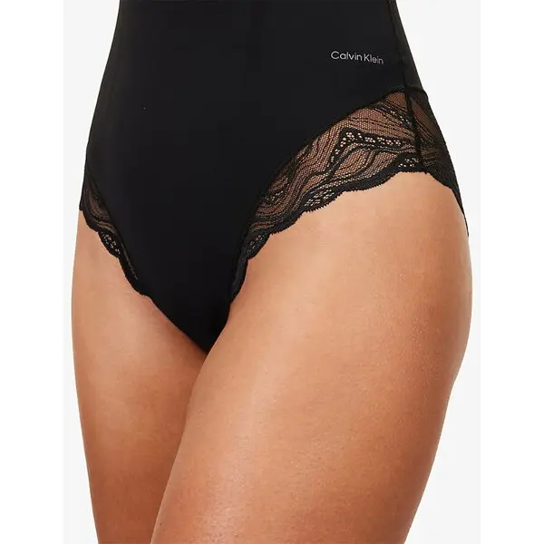 Calvin Klein Sensual Stretch Lace Shapewear Bodysuit - Black