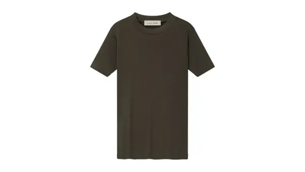 Fear Of God Essentials Rib Knit Fitted Short Sleeve Tee Shirt - Brown