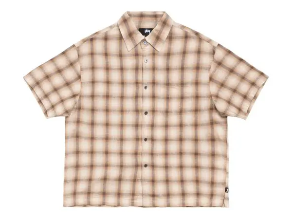 StÜssy Liam Short Sleeve Plaid Shirt - Brown