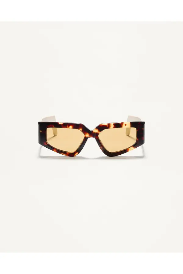 Valentino Garavani Geometric Acetate Cat Eye Sunglasses - Brown