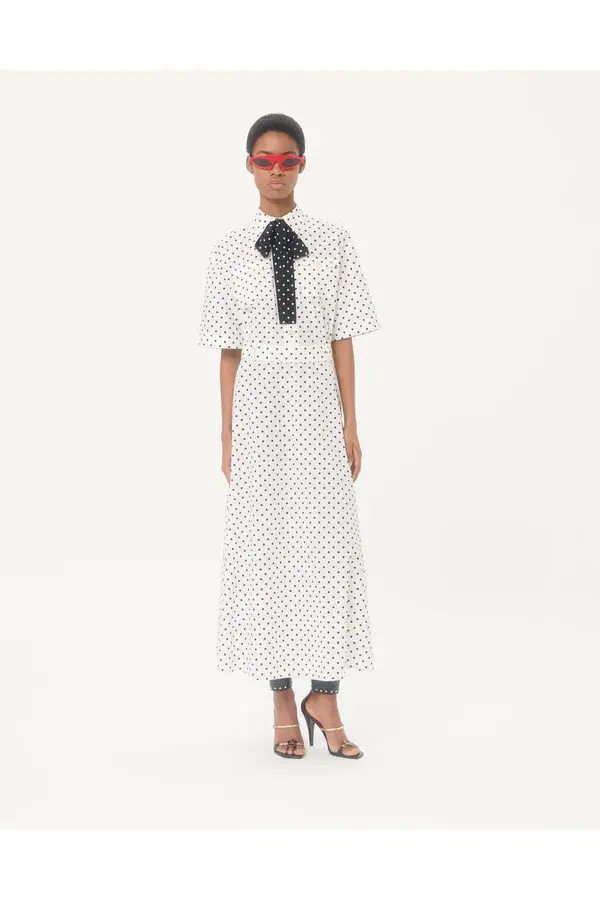 Valentino Garavani Poplin Plusdepois Print Midi Dress - Black