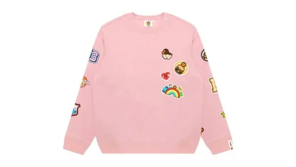 A BATHING APE Baby Milo Crewneck Sweatshirt - Pink