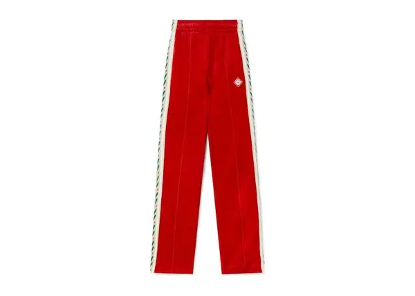 Casablanca Laurel Velour Track Pants - Red