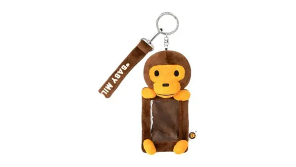 A BATHING APE Baby Milo Plush Card Holder Keychain - Brown
