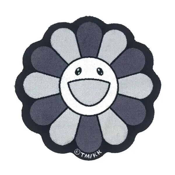 TAKASHI MURAKAMI Flower Floor Mat Rug Black/white - Multicolor