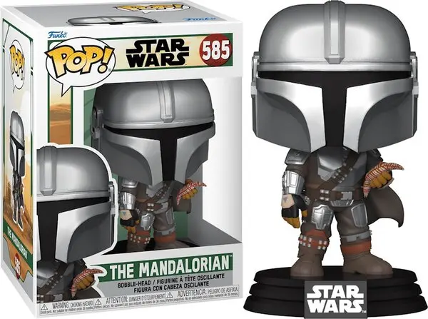 FUNKO Pop! Star Wars: The Mandalorian With Pouch Figure #585 - Multicolor