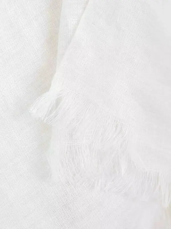 Peserico Striped Coat With Frayed Trim