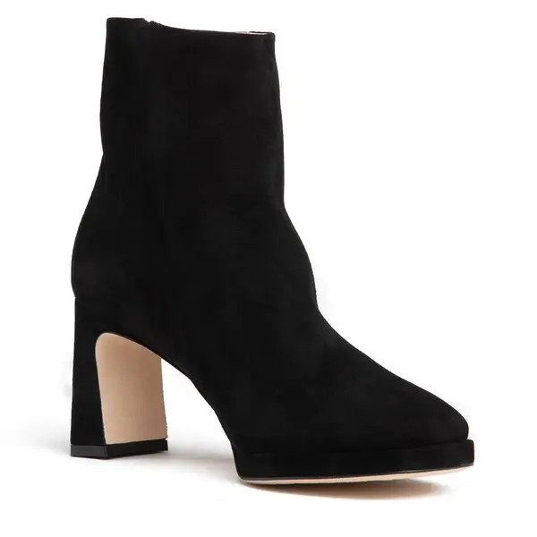 BEAUTIISOLES BY ROBYN SHREIBER Suede Ankle Bootie With Block Heel - Black