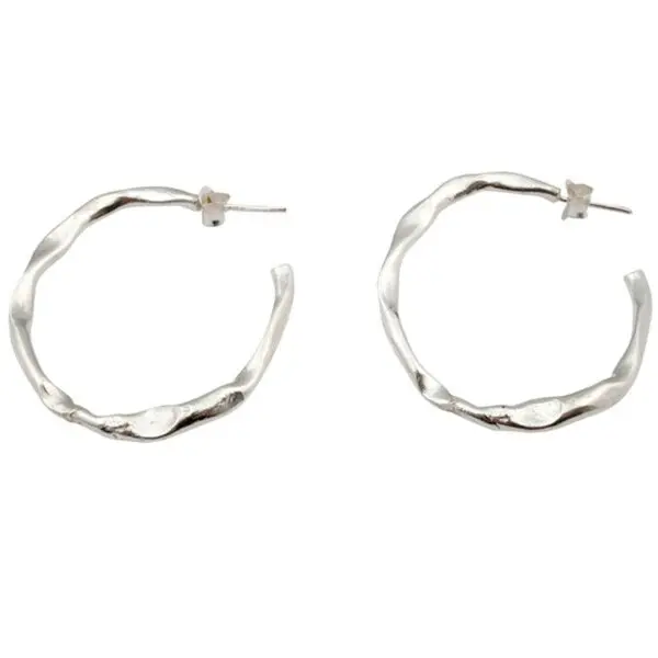KAREN HALLAM Stella Hoops - Silver