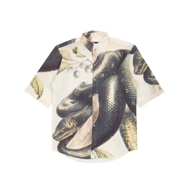 MYSIMPLICATED Short Sleeve Shirt In With Snake Design Recycled Fabric