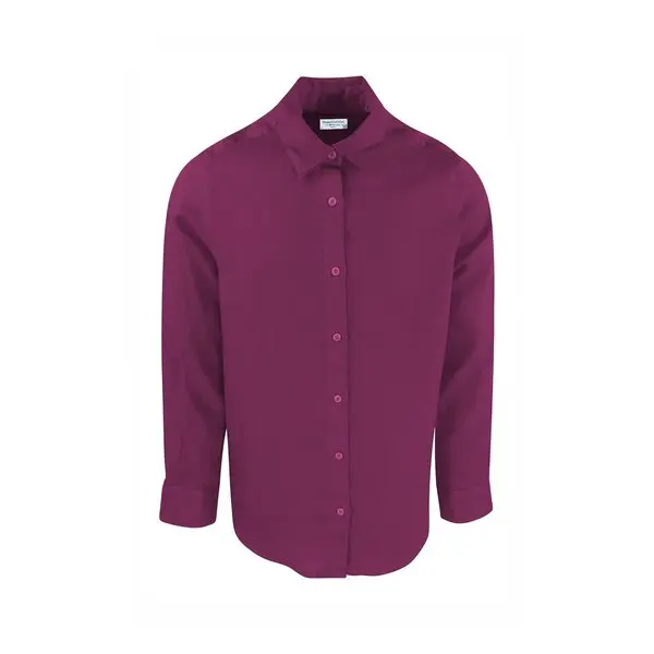 Haris Cotton Linen Basic Long-sleeved Shirt Tulip - Purple