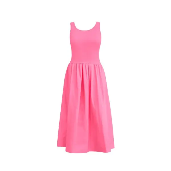 TANTRA SPAIN SL Fitted Maxi Strap Dress With A-line Skirt And Pockets - Pink