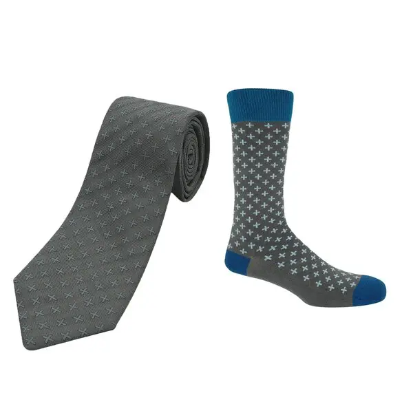 PEPER HAROW - MADE IN ENGLAND Peper Harow Tie & Socks Set - Grey