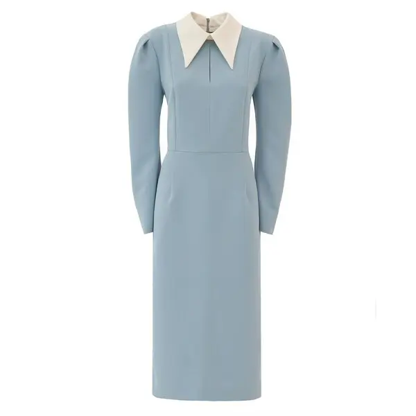 JULIA ALLERT Long Sleeve Midi Dress With Collar