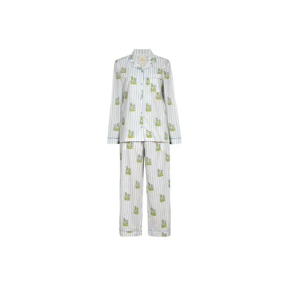 MOOCH COTSWOLDS Green / Blue Cotton Pyjamas Arlie Meadow - Green/blue
