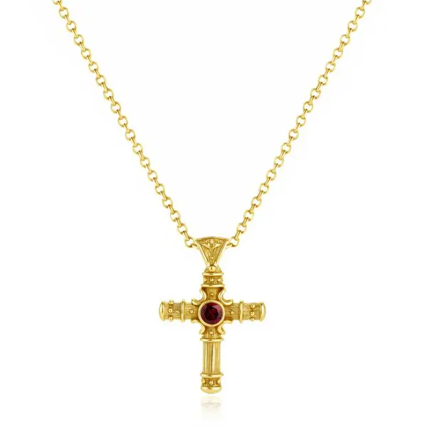 UNALOE Eternal Cross Necklace - Red/gold