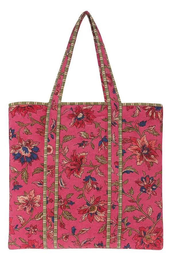 CYC Floral Print Cotton Tote - Red