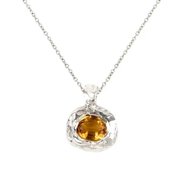DE ROMS Molten Citrine Soul Necklace - Silver