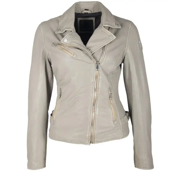 Mauritius Sofia Moto Leather Jacket - Grey