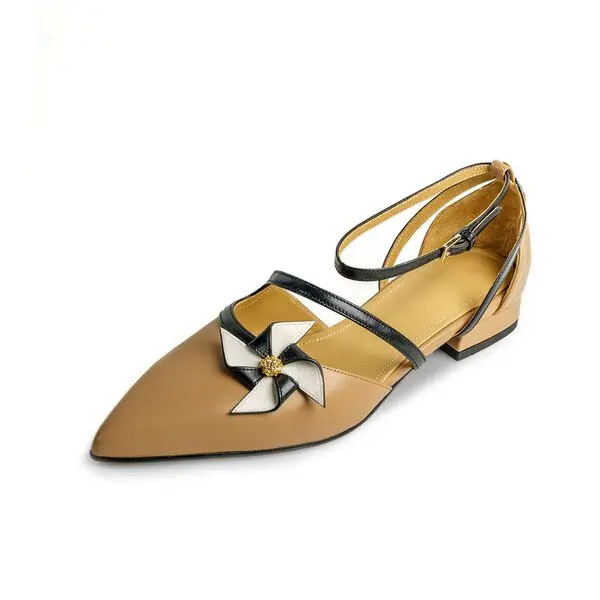 MASTRA MA' Zephyra Pinwheel Ballerina Shoe - Brown/black