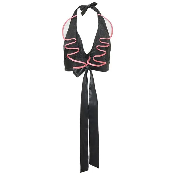 BY MOUMI Haze Halter Pearlised Satin - Black