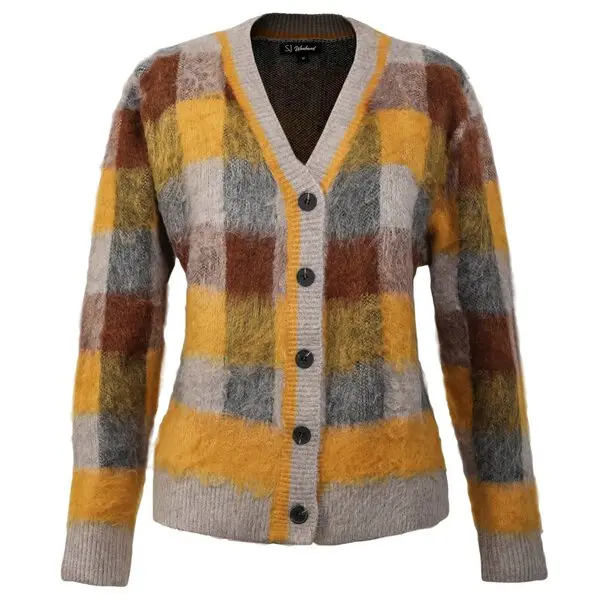 SMART AND JOY Check Pattern Cardigan - Yellow