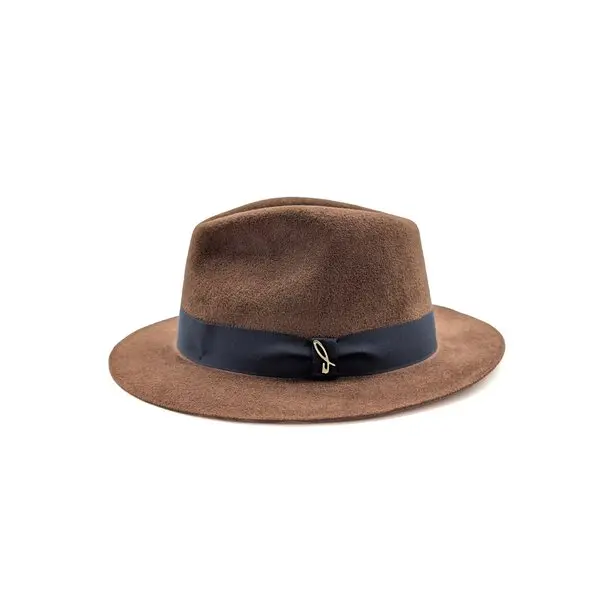 DORIA 1905 Bark Velour Lapin Felt Drop Hat - Brown
