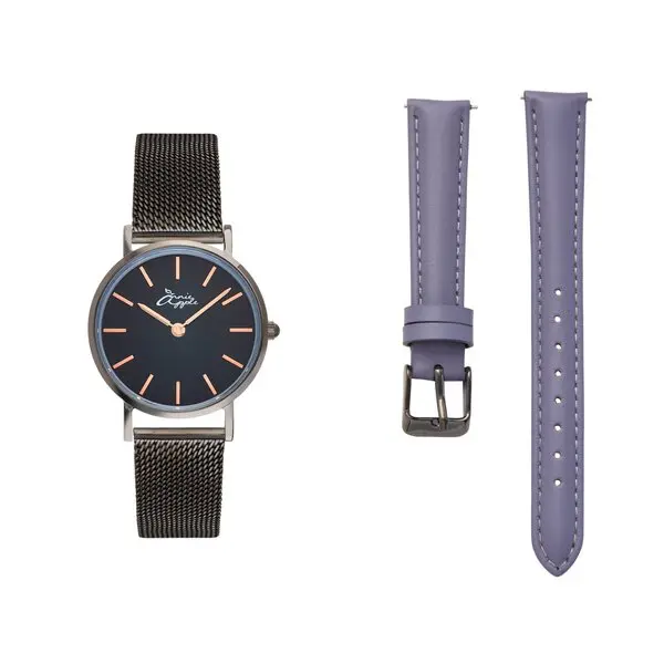 BERMUDA WATCH COMPANY Annie Apple Metanoia Rose Gold And Gunmetal Petite Interchangeable Watch - Yellow