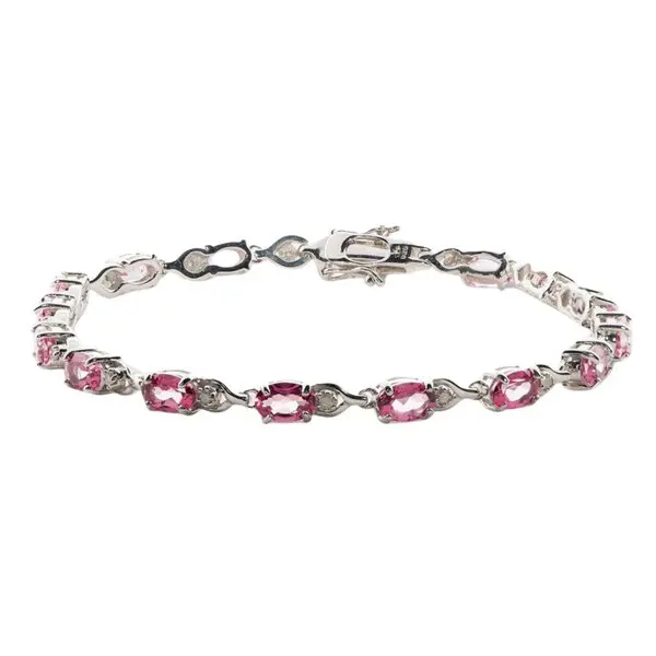 BELINDA JEWELZ Elora Tourmaline Vintage Tennis Bracelet - Pink
